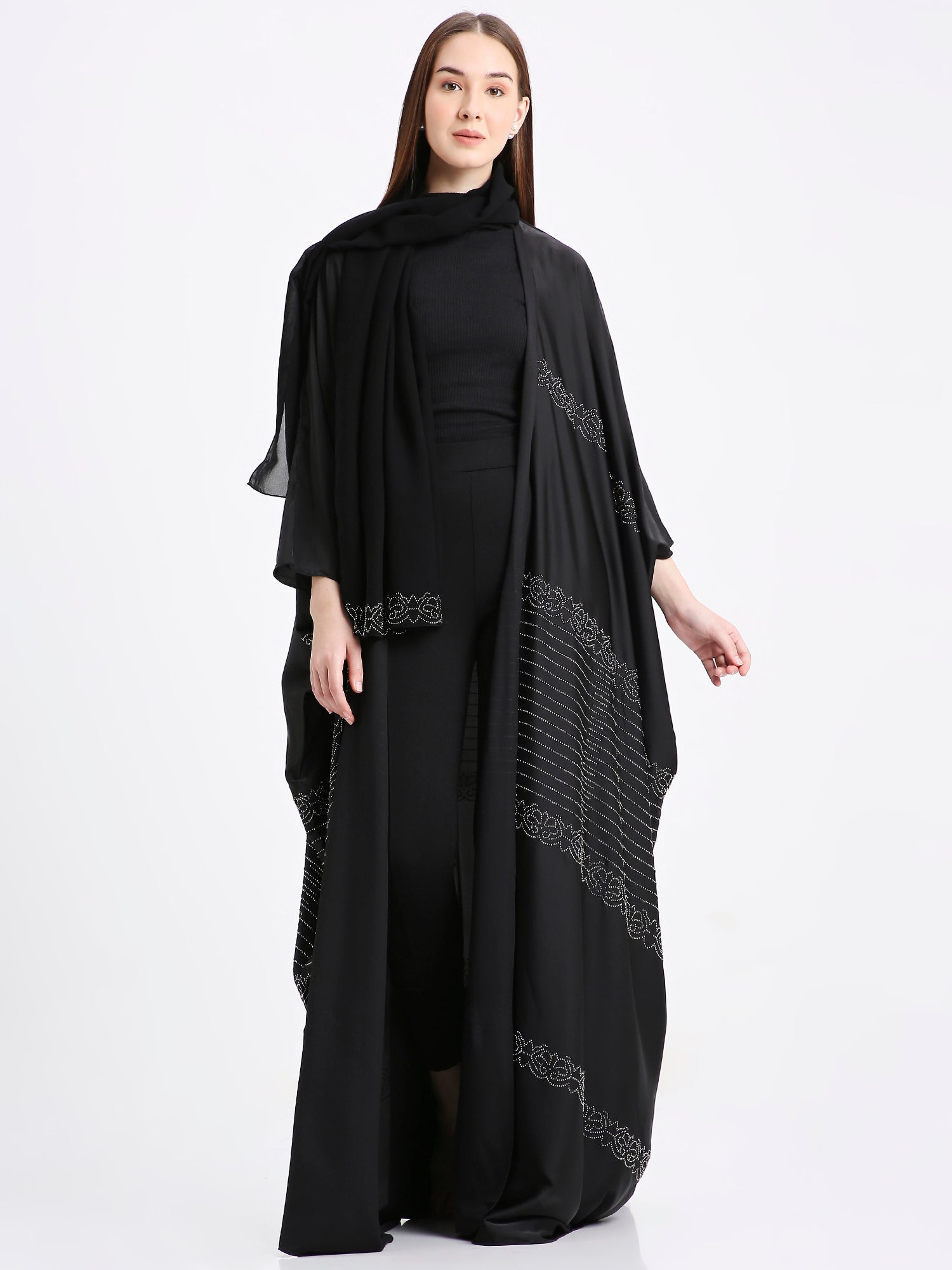 Black Emirati Cape with Black Hijab – Meeshum